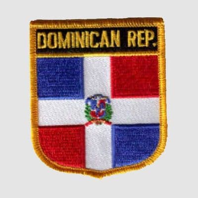Dominican Republic Embroidered Flag Patch, style 05.