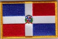 Dominican Republic Embroidered Flag Patch, style 05.