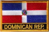 Dominican Republic Embroidered Flag Patch, style 09.