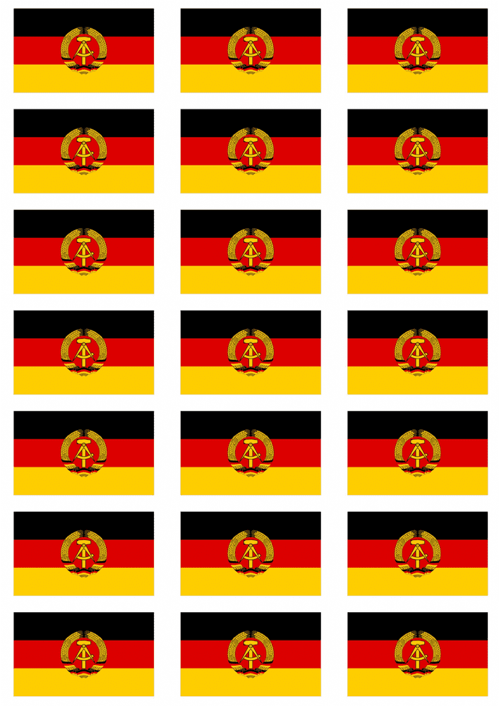 East Germany Flag Stickers - 21 per sheet
