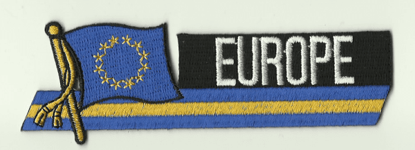 European Union, EU Embroidered Flag Patch, style 01.