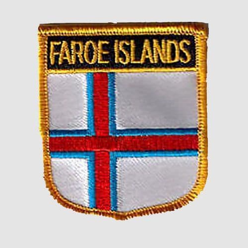 Faroe Islands Embroidered Flag Patch, style 07.