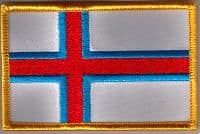 Faroe Islands Embroidered Flag Patch, style 08.