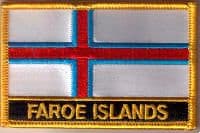 Faroe Islands Embroidered Flag Patch, style 09.