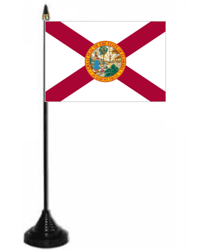 Florida Desk / Table Flag with plastic stand and base.
