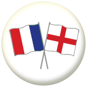 France and England Friendship Flag 25mm Pin Button Badge