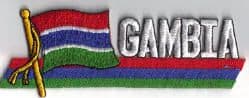 Gambia Embroidered Flag Patch, style 01.