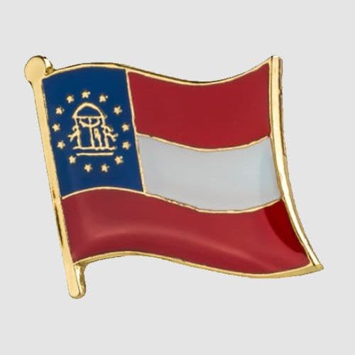 Georgia US State Flag Enamel Pin Badge - small