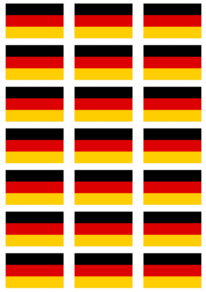 Germany Flag Stickers - 21 per sheet