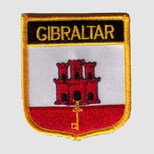 Gibraltar Embroidered Flag Patch, style 07