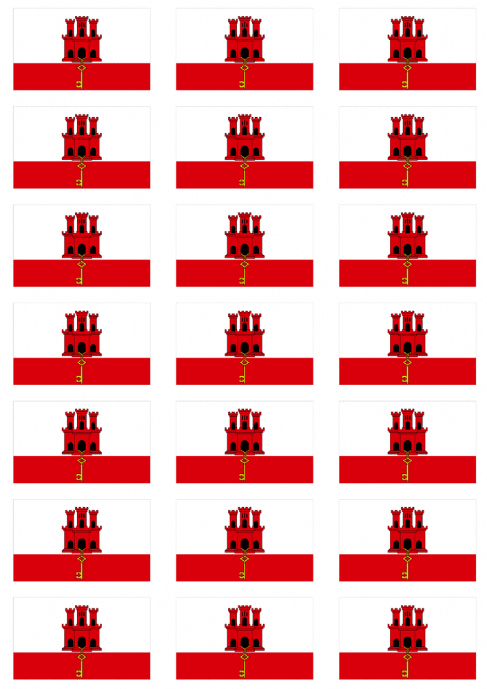 Gibraltar Flag Stickers - 21 per sheet