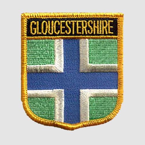 Gloucestershire Embroidered Flag Patch, style 07.