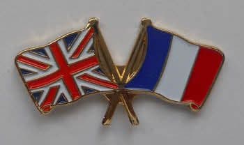 Great Britain and France Friendship Flag Pin Badge