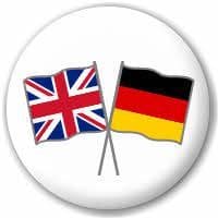 Great Britain and Germany Friendship Flag 25mm Fridge Magnet