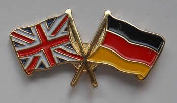 Great Britain and Germany Friendship Flag Pin Badge