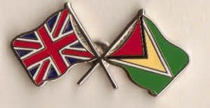 Great Britain and Guyana Friendship Flag Pin Badge