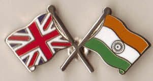 Great Britain and India Friendship Flag Pin Badge