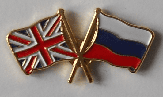 Great Britain and Russia Friendship Flag Pin Badge