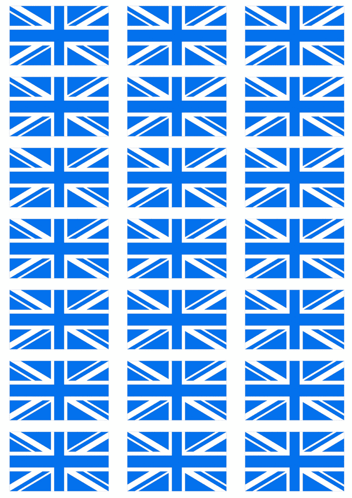 Great Britain Blue Flag Stickers - 21 per sheet