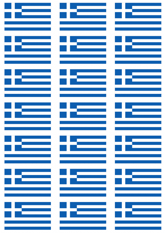 Greece Flag Stickers - 21 per sheet