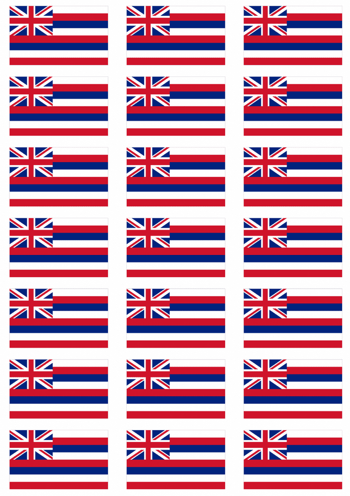 Hawaii Flag Stickers - 21 per sheet