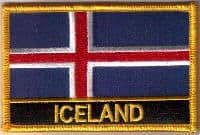 Iceland Embroidered Flag Patch, style 09.