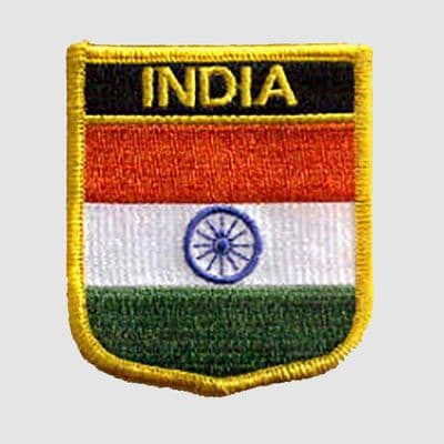 India Embroidered Flag Patch, style 08.