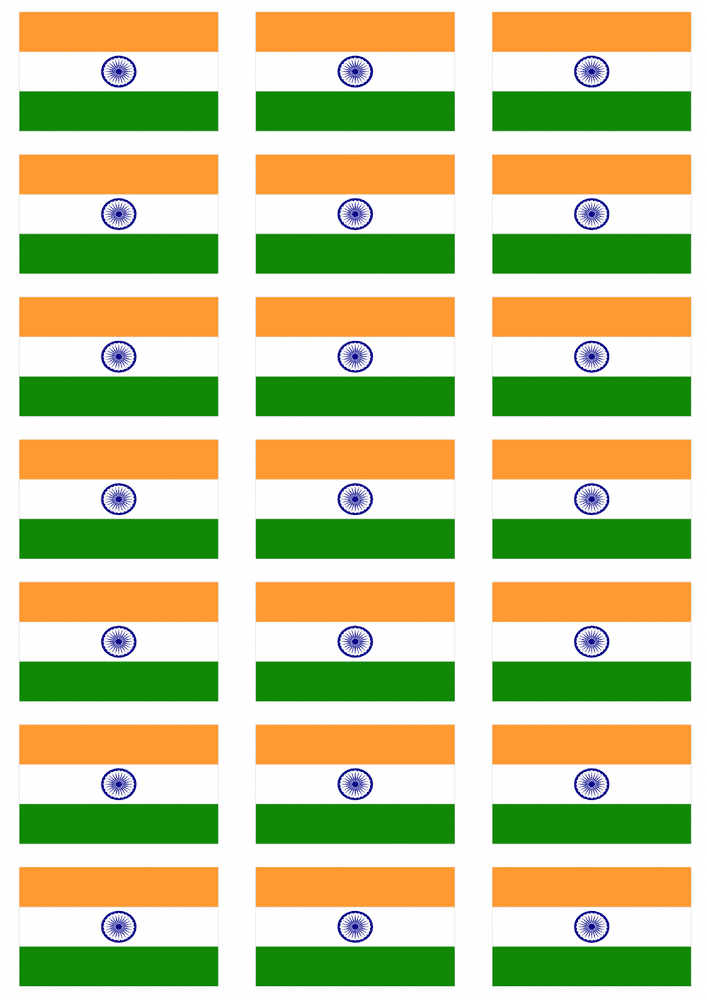 India Flag Stickers - 21 per sheet