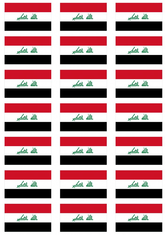 Iraq Flag Stickers - 21 per sheet