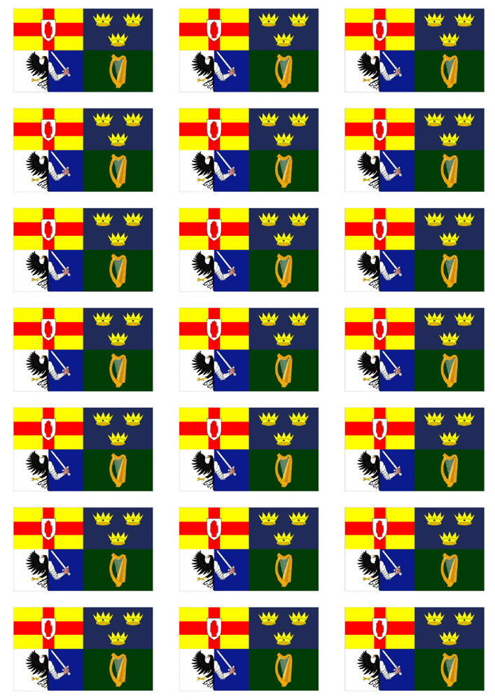 Ireland 4 Provinces Flag Stickers - 21 per sheet
