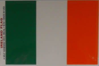 Ireland Large Country Flag Rectangular Decal.