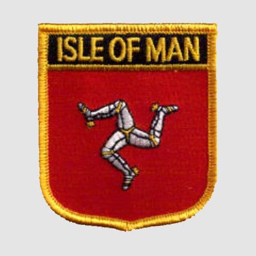 Isle of Man Embroidered Flag Patch, style 07.