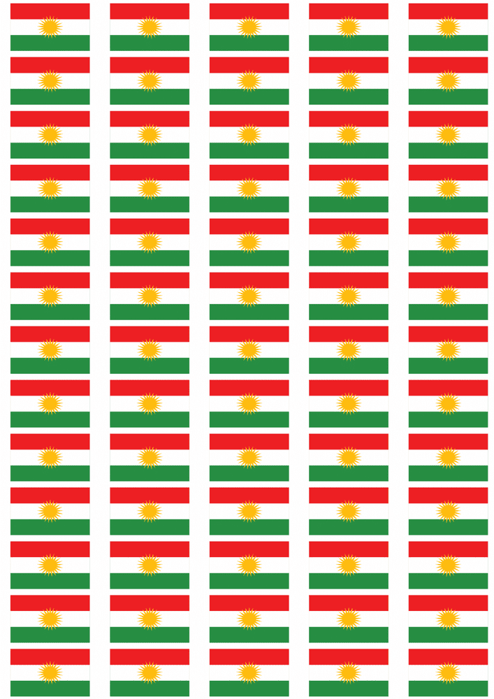 Kurdistan Flag Stickers - 65 per sheet
