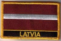 Latvia Embroidered Flag Patch, style 09.
