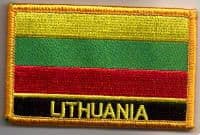 Lithuania Embroidered Flag Patch, style 09.