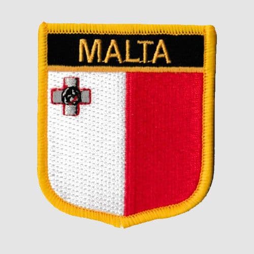 Malta Embroidered Flag Patch, style 07.