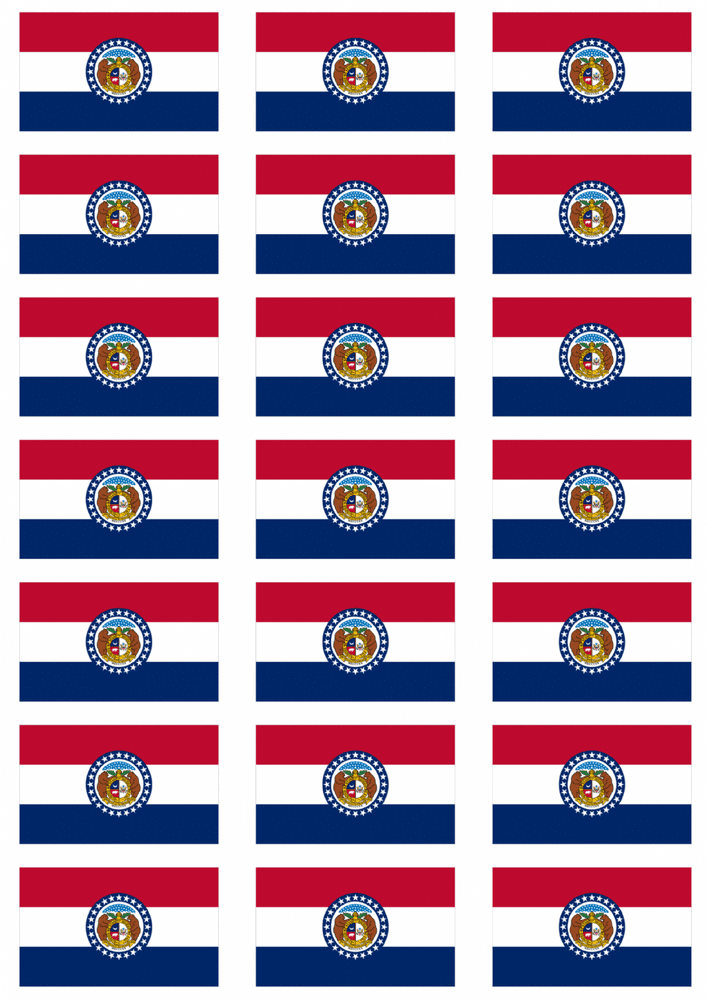 Missouri Flag Stickers - 21 per sheet