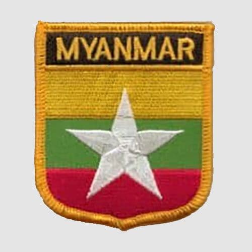 Myanmar Embroidered Flag Patch, style 07.