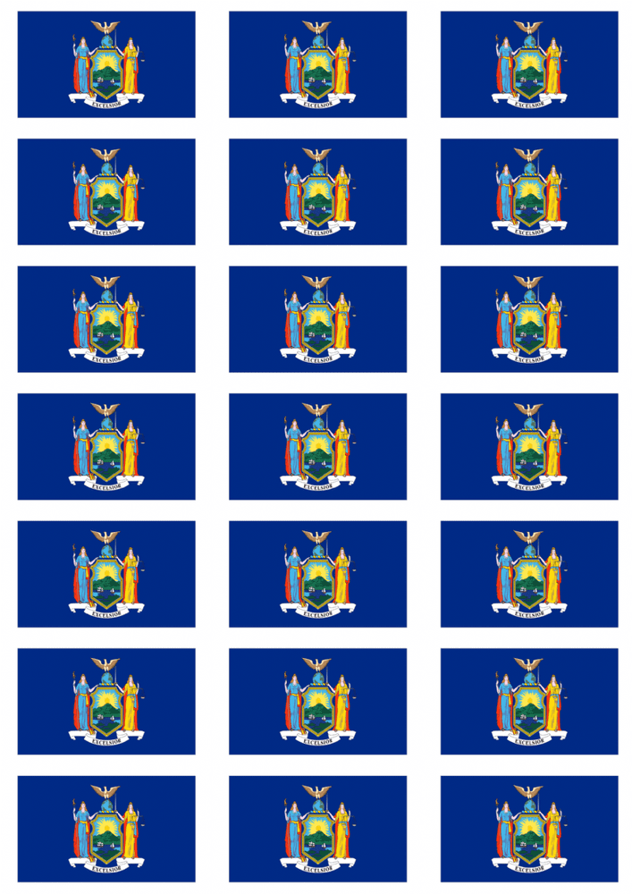 New York State Flag Stickers - 21 per sheet