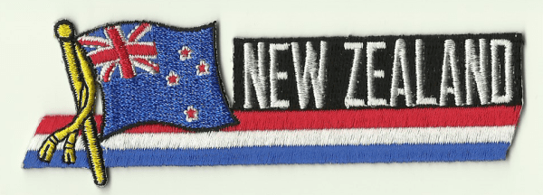 New Zealand Embroidered Flag Patch, style 01.