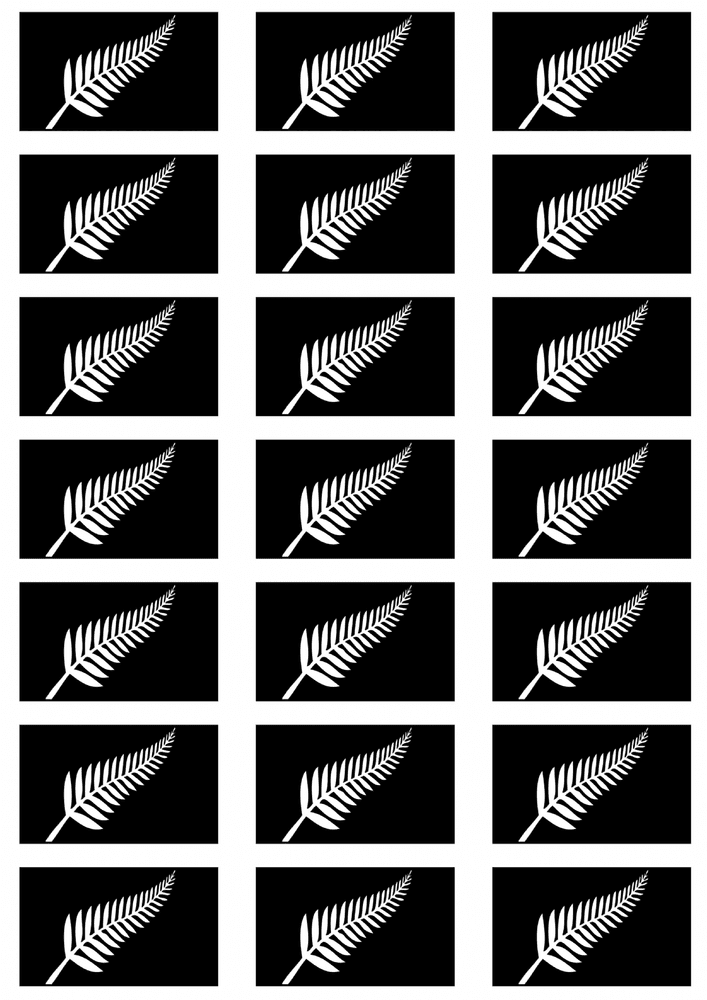 New Zealand Fern Flag Stickers - 21 per sheet