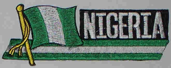 Nigeria Embroidered Flag Patch, style 01.