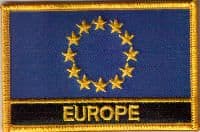 European Union, EU Embroidered Flag Patch, style 09.