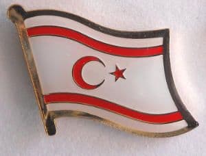 Turkish Republic of Northern Cyprus Flag Enamel Pin Badge