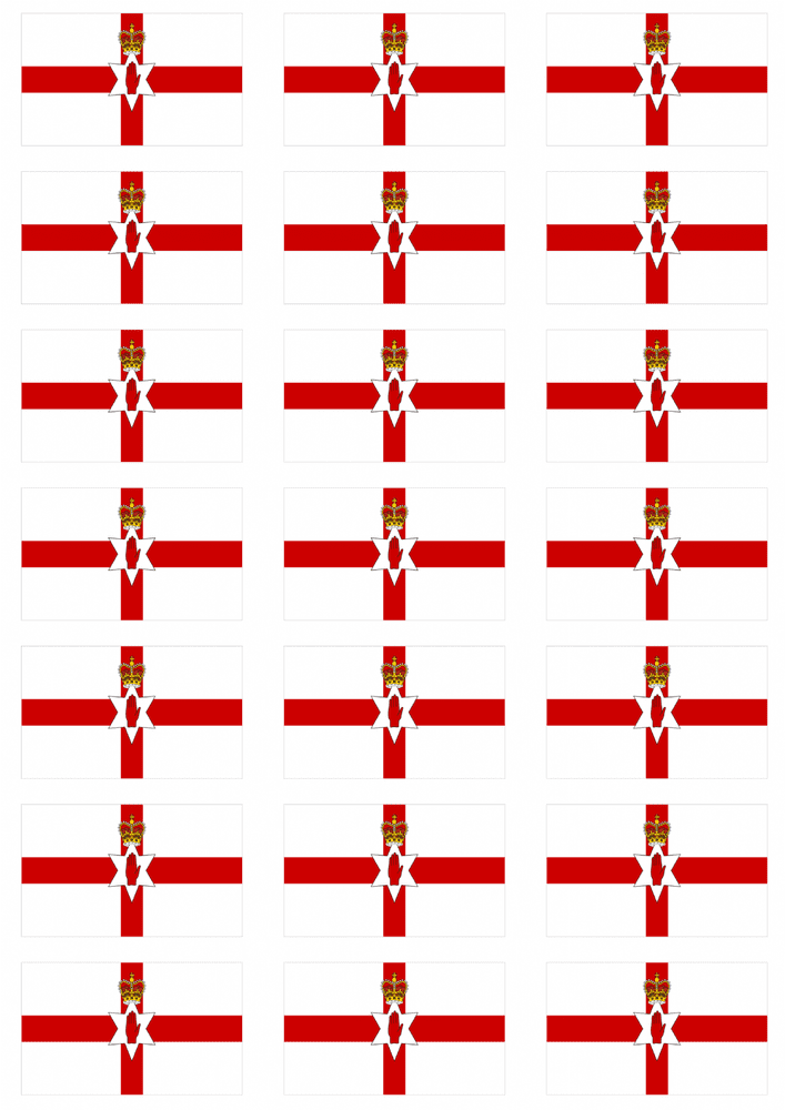 Northern Ireland Flag Stickers - 21 per sheet