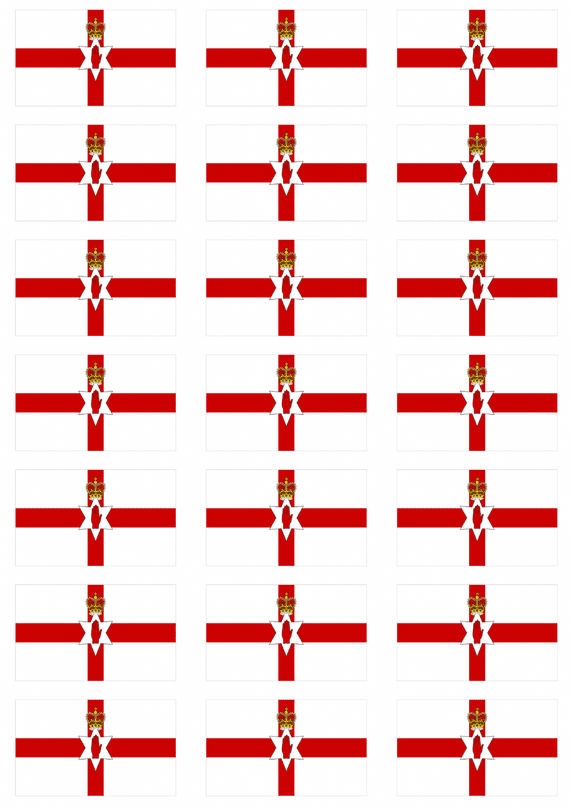 Northern Ireland Flag Stickers - 21 per sheet