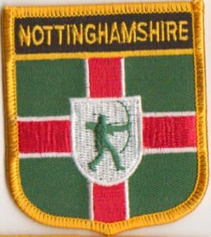 Nottinghamshire Embroidered Flag Patch, style 07