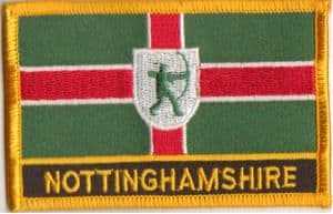 Nottinghamshire Embroidered Flag Patch, style 09
