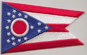 Ohio Embroidered Flag Patch, style 08.