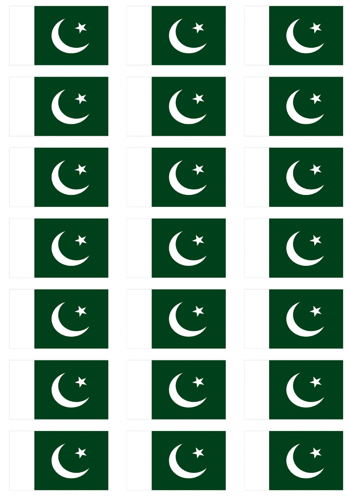 Pakistan Flag Stickers - 21 per sheet